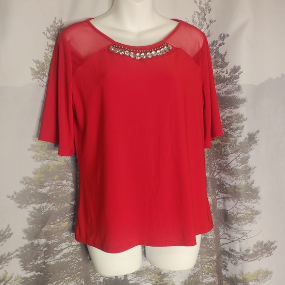 Tops | Adele May Red Blouse | Poshmark